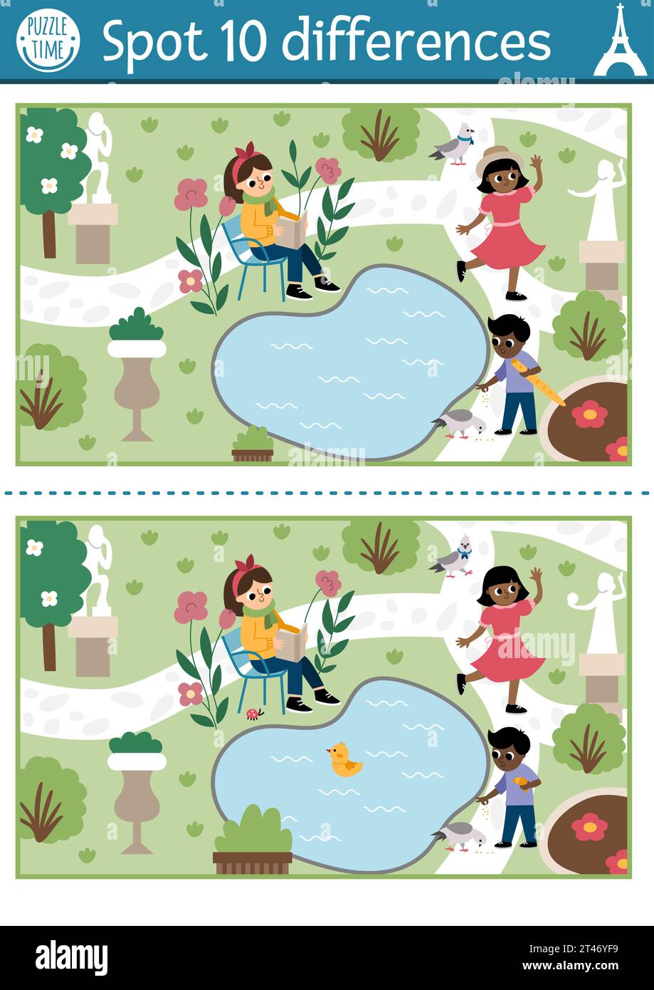 Find differences game for children. Educational activity with cute ...