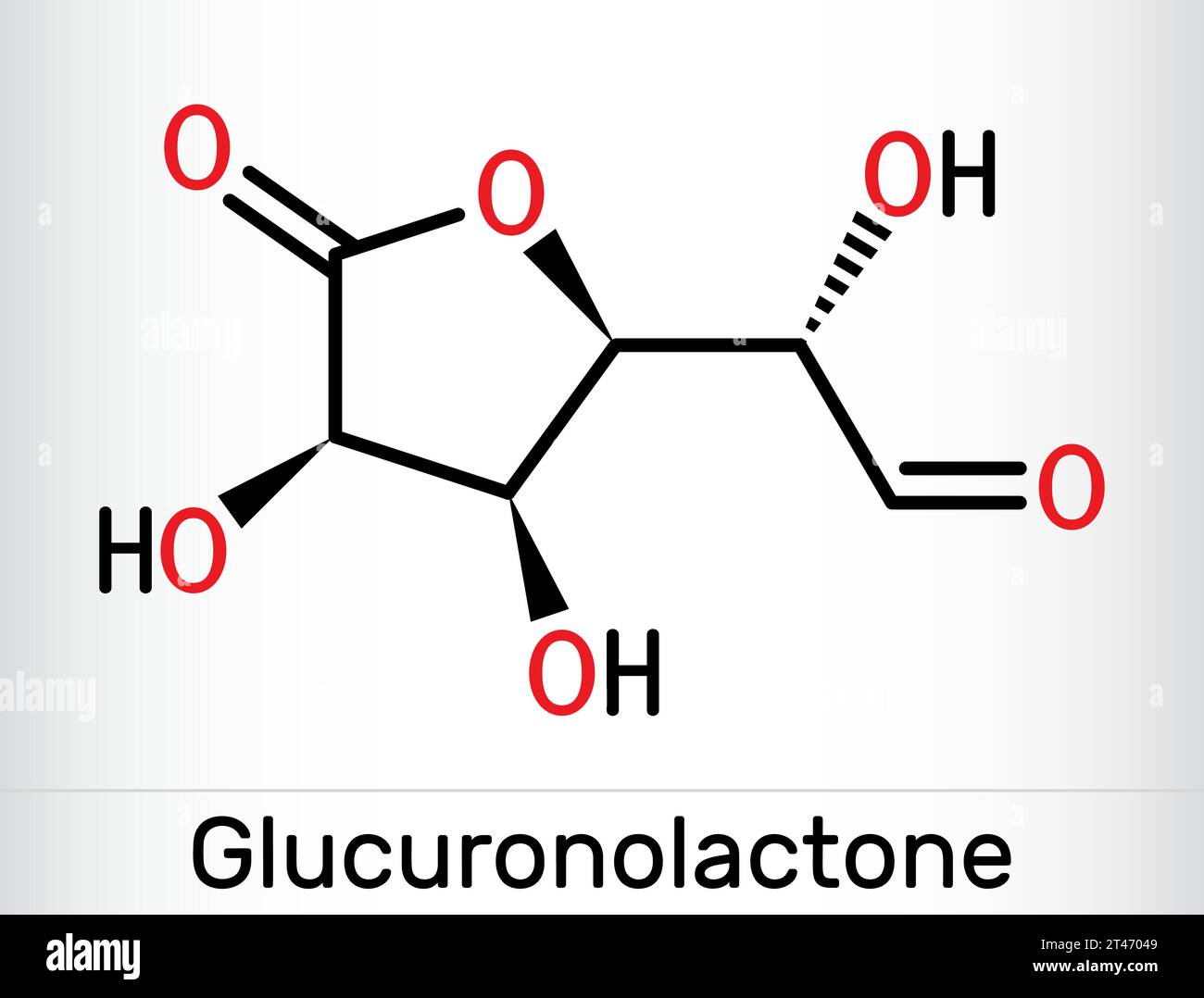 Glucuronolactone molecule. It is naturally occurring substance, used in ...
