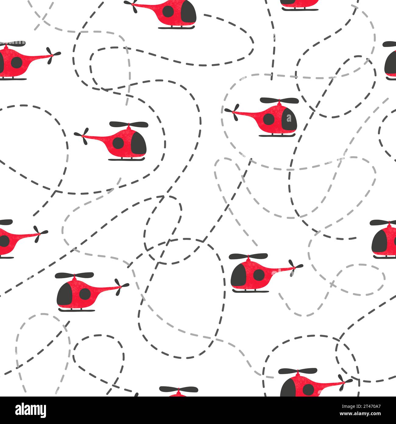Seamless pattern with red helicopters for kids. Choppers vector ...
