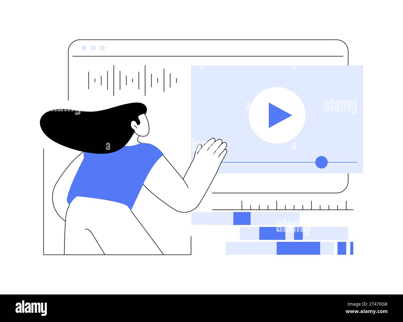 Editing video isolated cartoon vector illustrations Stock Vector Image ...