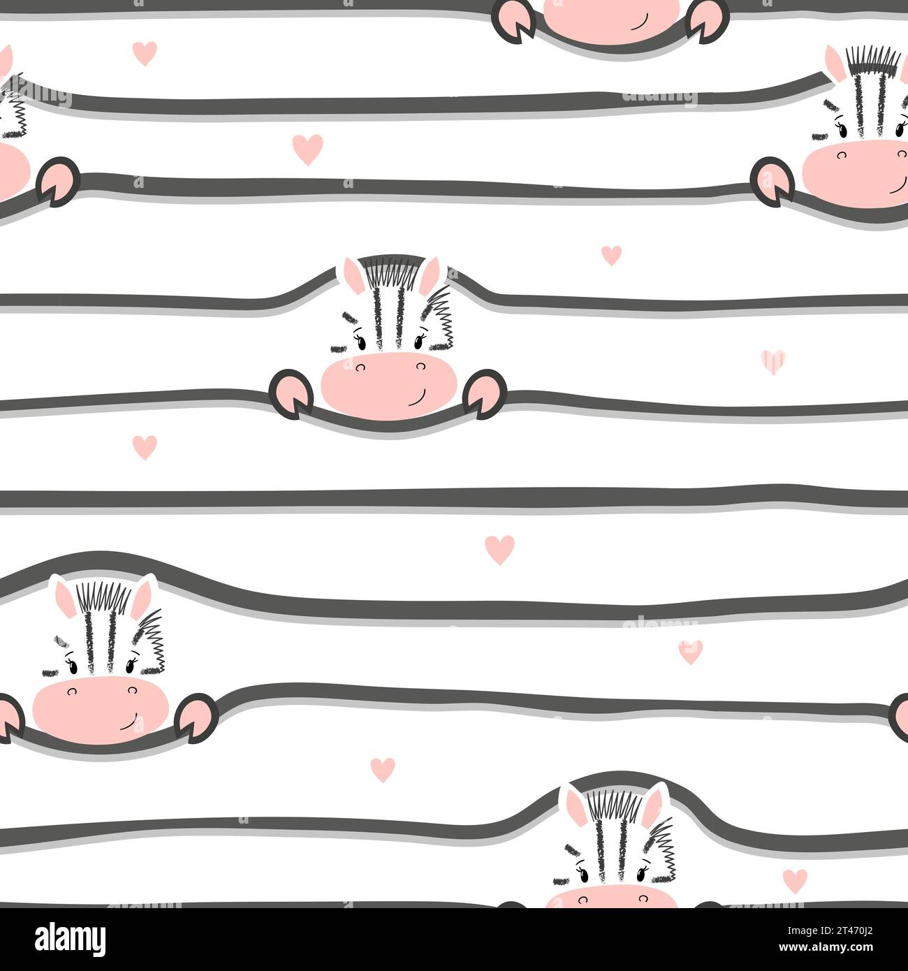 Cute cartoon zebra pattern. Seamless animal print for kids. Vector ...