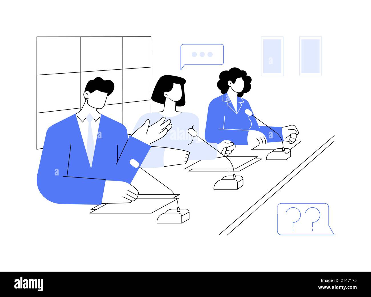 Giving press conference abstract concept vector illustration Stock ...