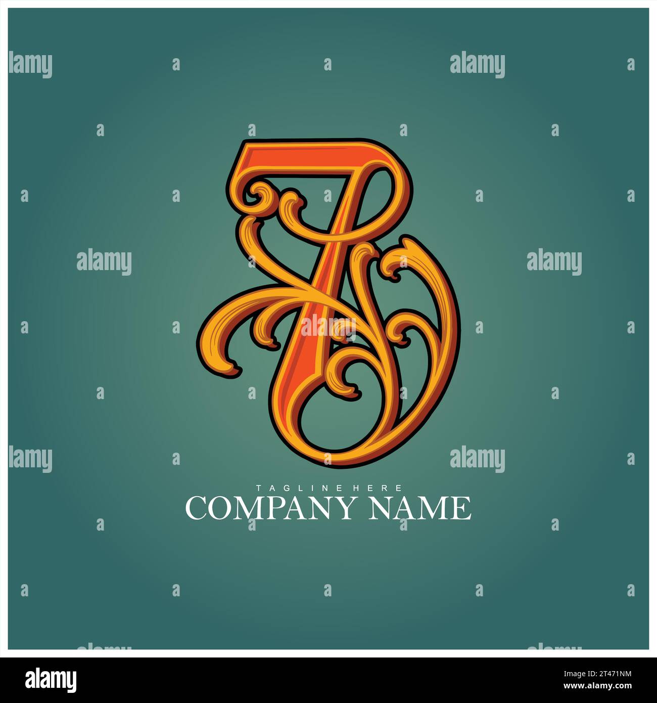 Elegant number 7 monogram logo vintage flair vector illustrations for ...