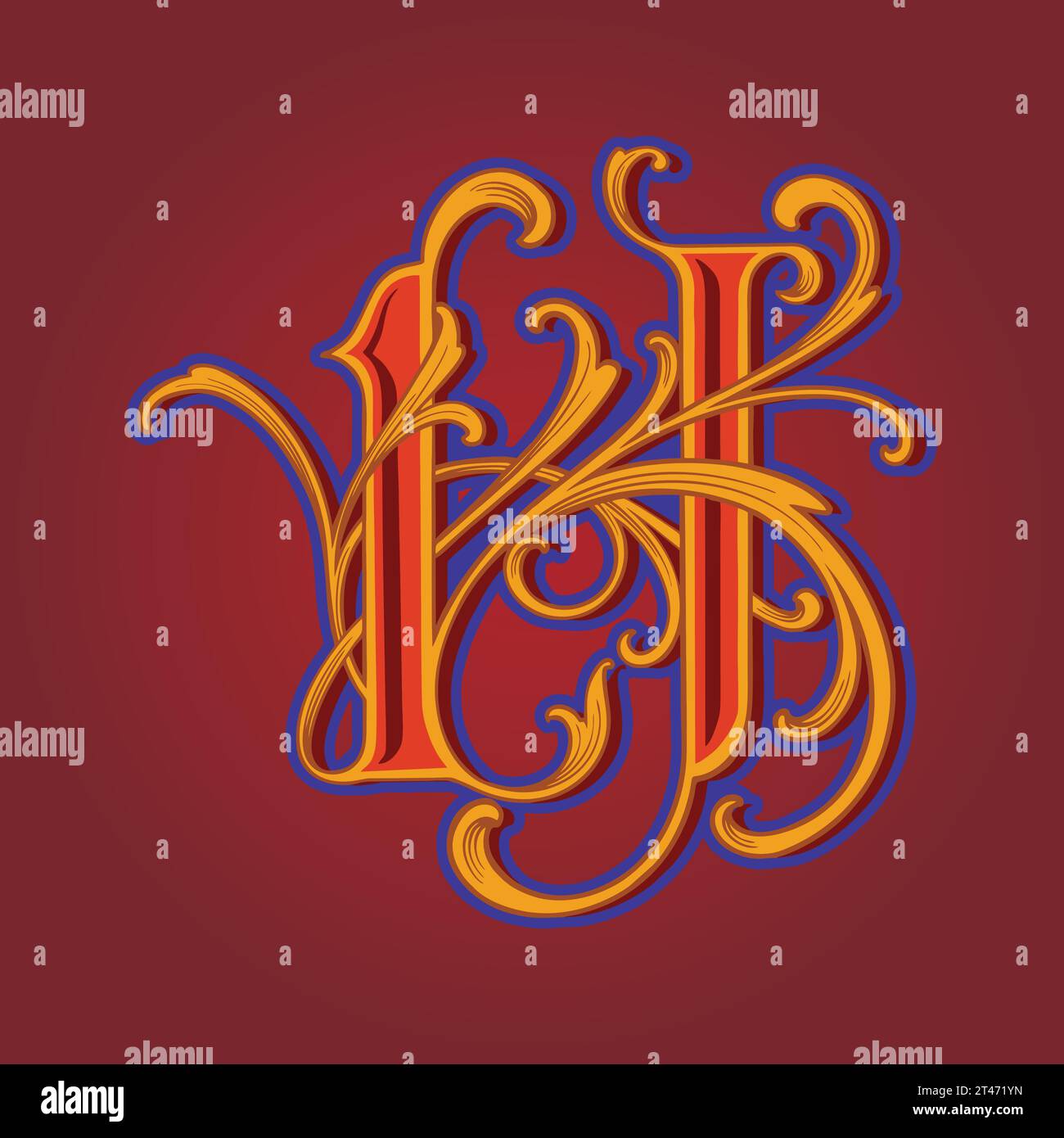 Elegant vintage lettering H monogram logo flourish vector illustrations ...