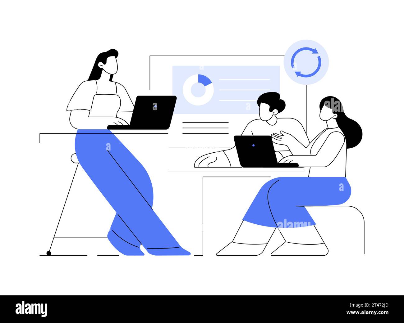 Synchronized access isolated cartoon vector illustrations Stock Vector ...