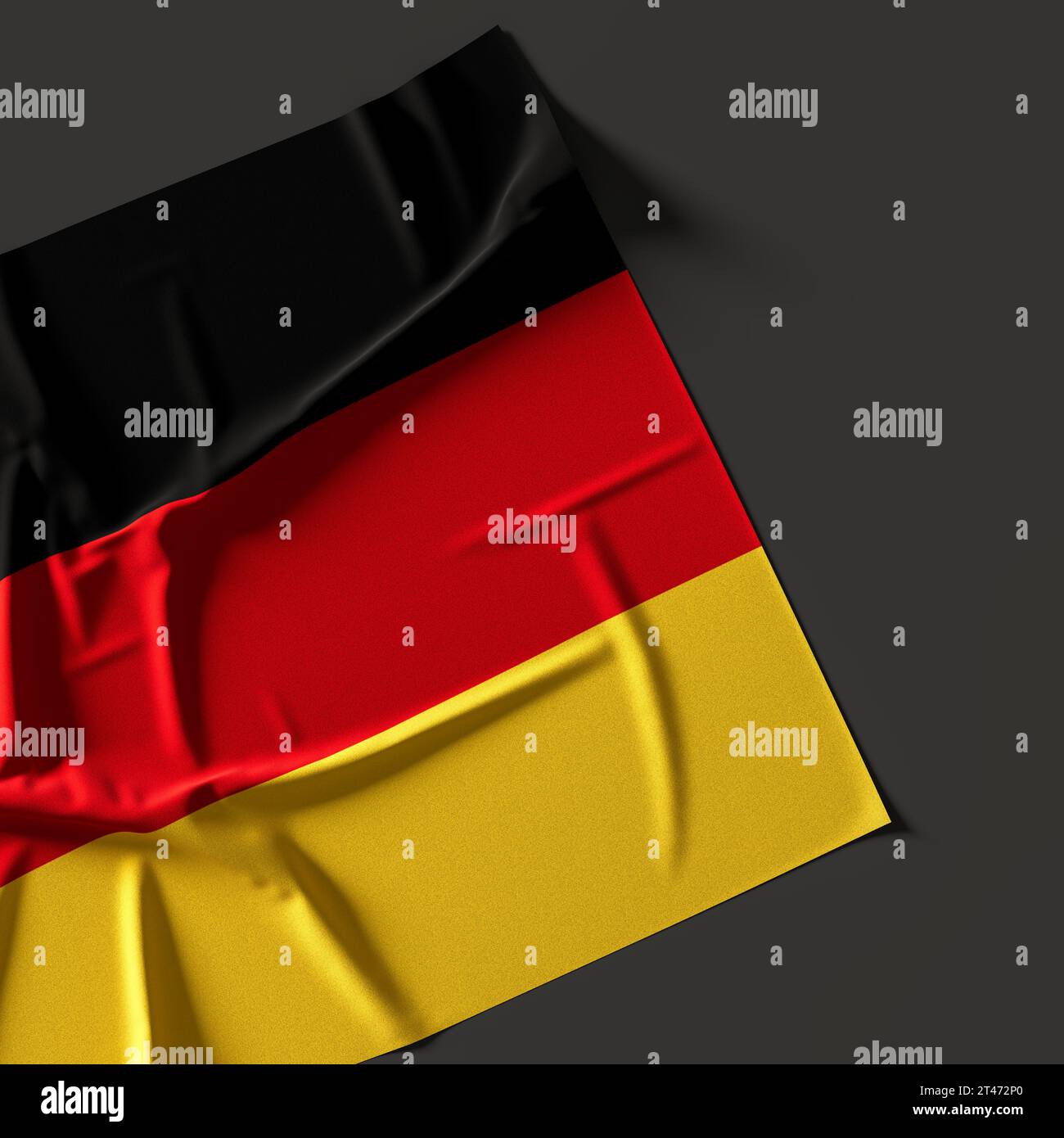 Flag of Germany. Fabric textured Germany flag. 3D illustration Stock ...