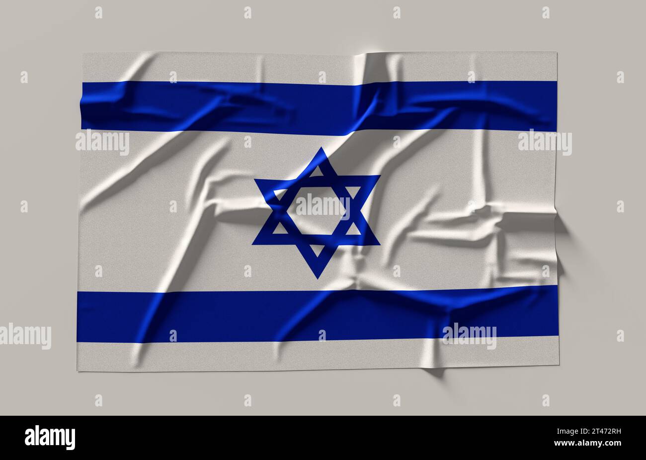 Flag of Israel. Fabric textured Israel flag isolated on white ...