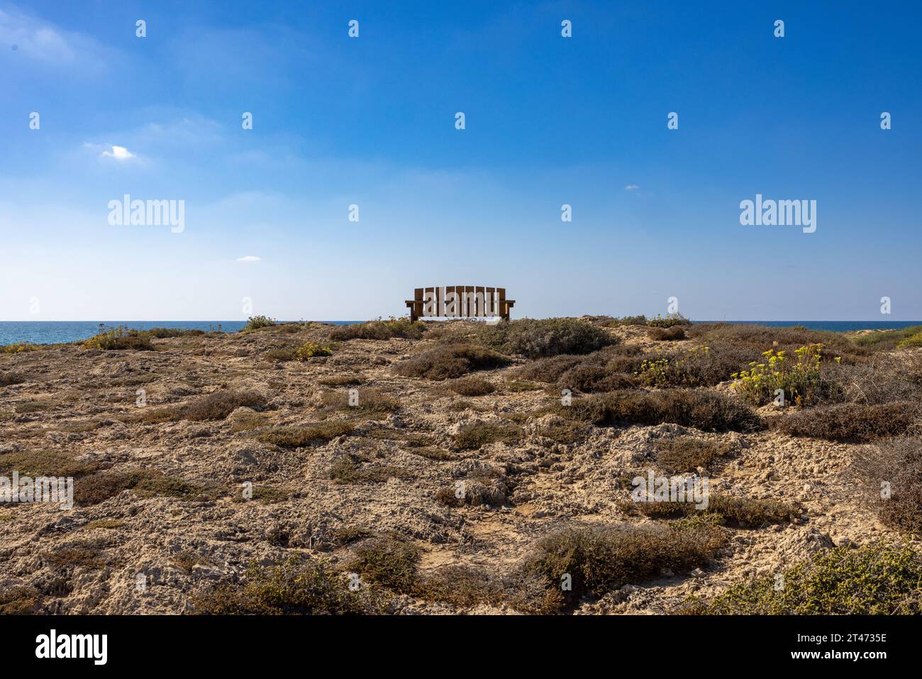 Zichron Yaakov Israel September 07, 2023; The bench at Dor Habonim ...