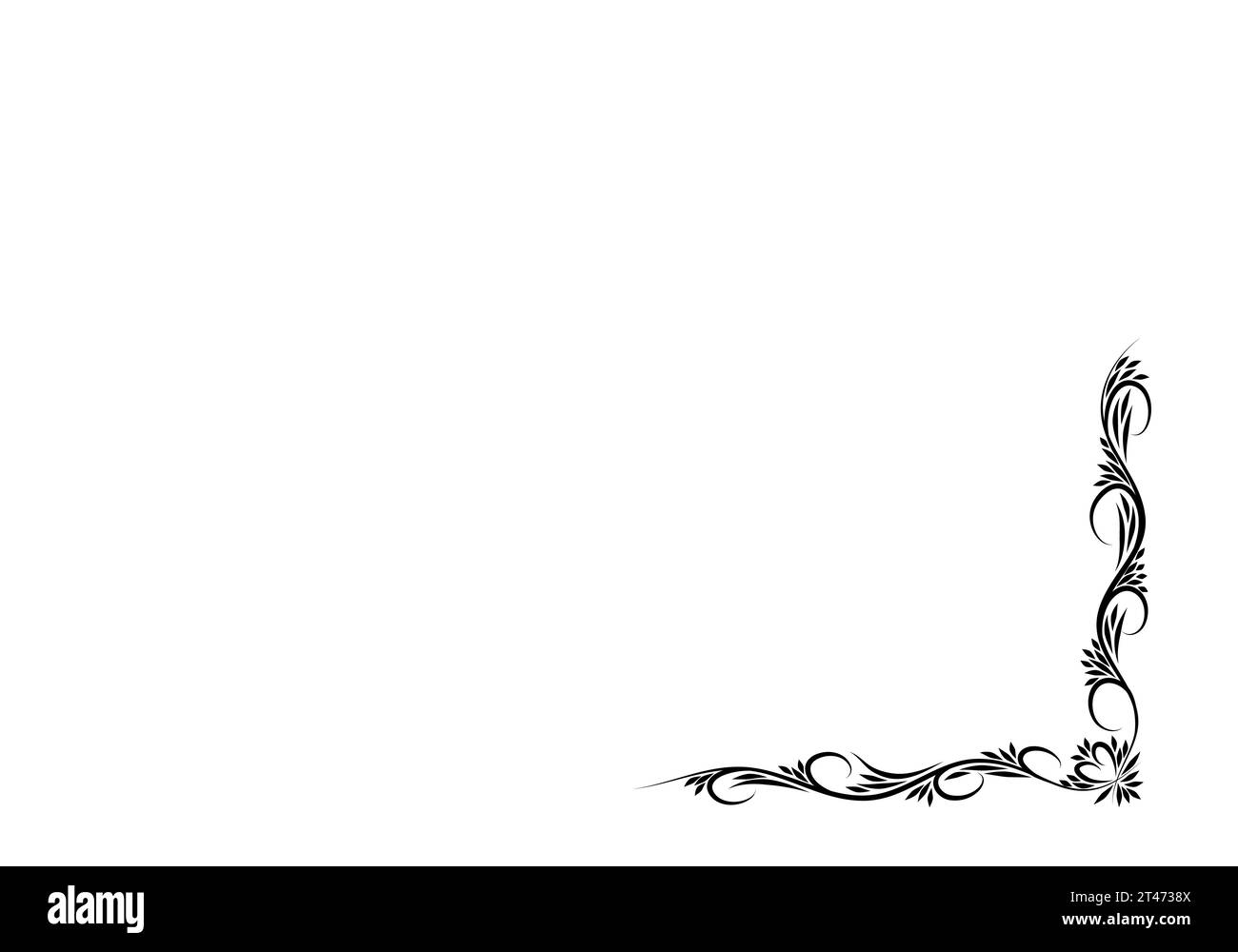 Floral retro corner border, vector illustration Stock Vector Image ...