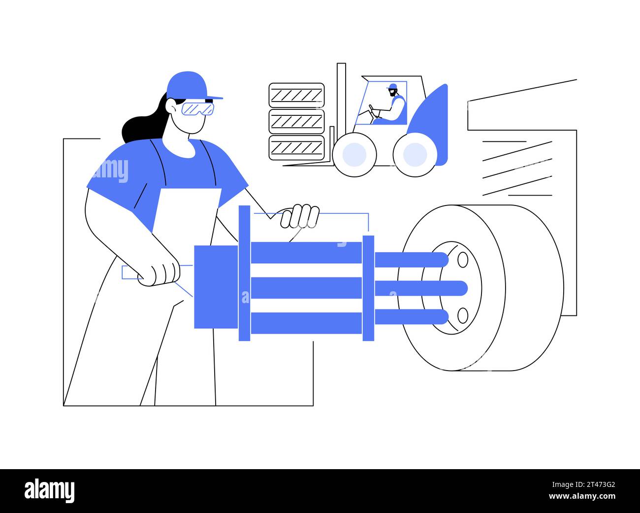 Truck chassis production abstract concept vector illustration Stock ...