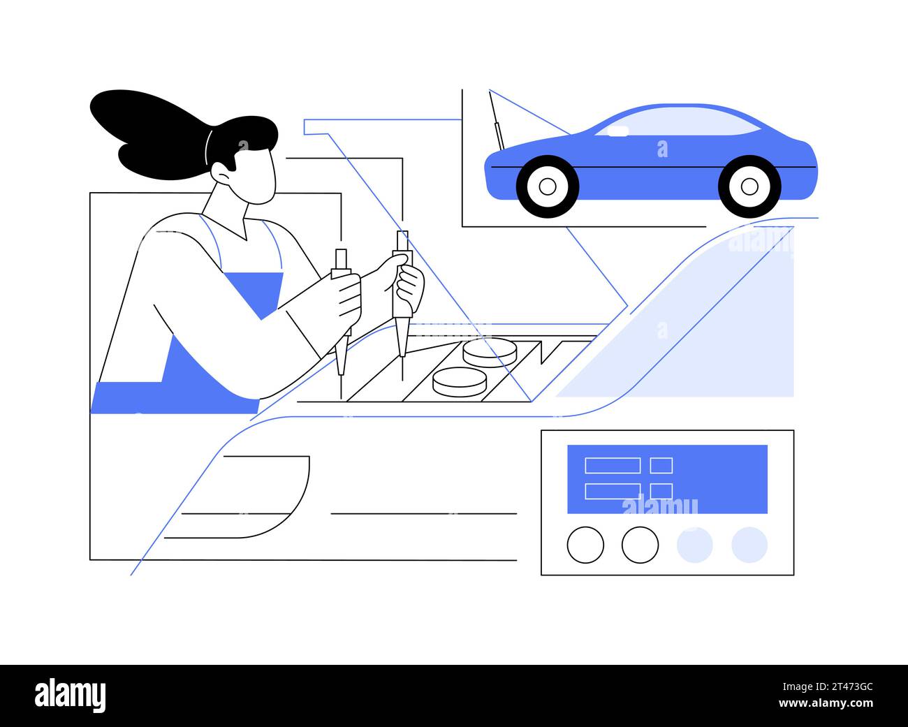 Automotive functionality check abstract concept vector illustration ...