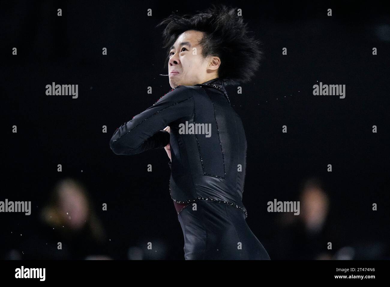 Wesley Chiu of Canada skates during the mens free program at the ISU ...