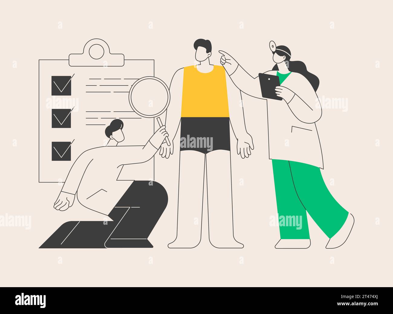 Head to toe physical examination abstract concept vector illustration ...