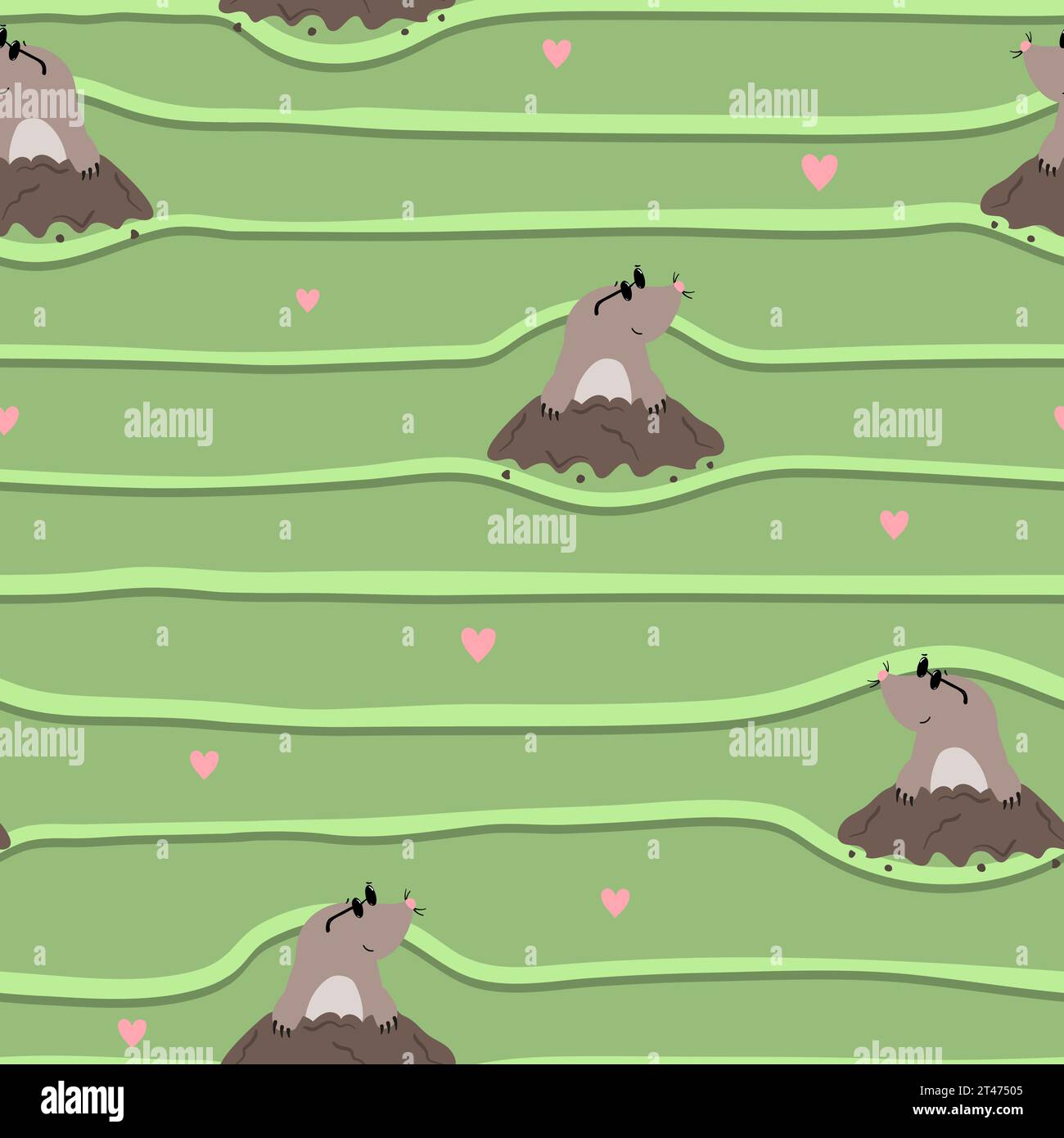 Cute moles seamless pattern. Vector cartoon background Stock Vector Image & Art - Alamy