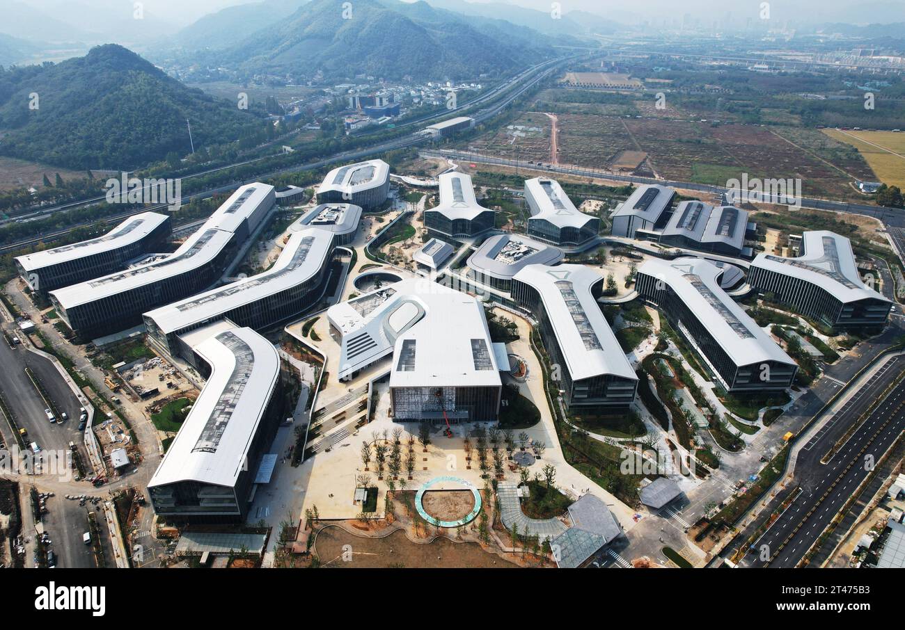 HANGZHOU, CHINA - OCTOBER 29, 2023 - An aerial view of the Alibaba Damo ...