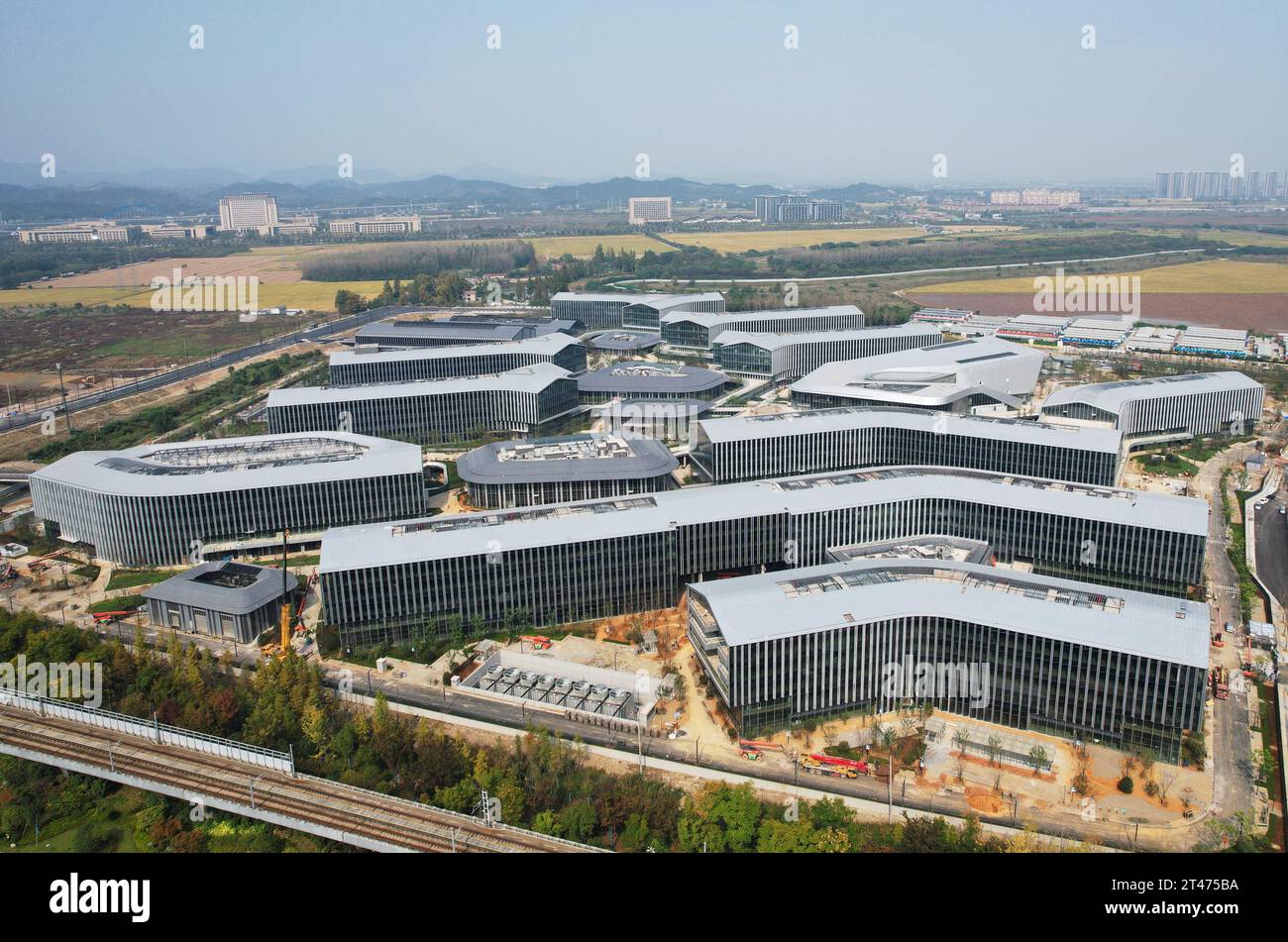 HANGZHOU, CHINA - OCTOBER 29, 2023 - An aerial view of the Alibaba Damo ...