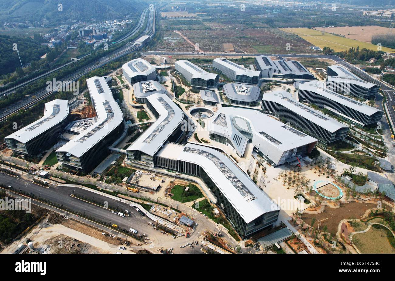 HANGZHOU, CHINA - OCTOBER 29, 2023 - An aerial view of the Alibaba Damo ...