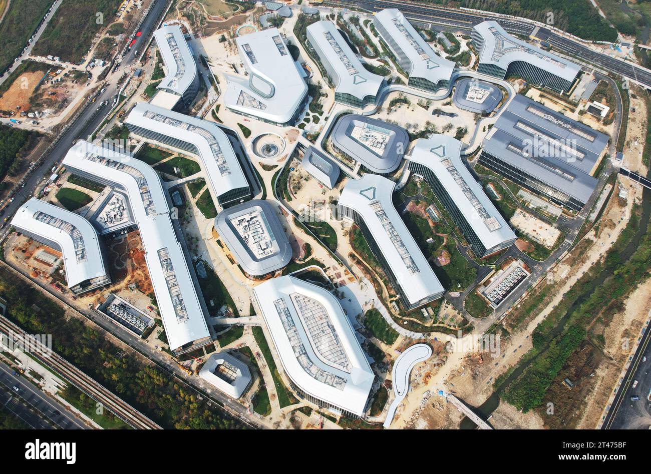 HANGZHOU, CHINA - OCTOBER 29, 2023 - An aerial view of the Alibaba Damo ...