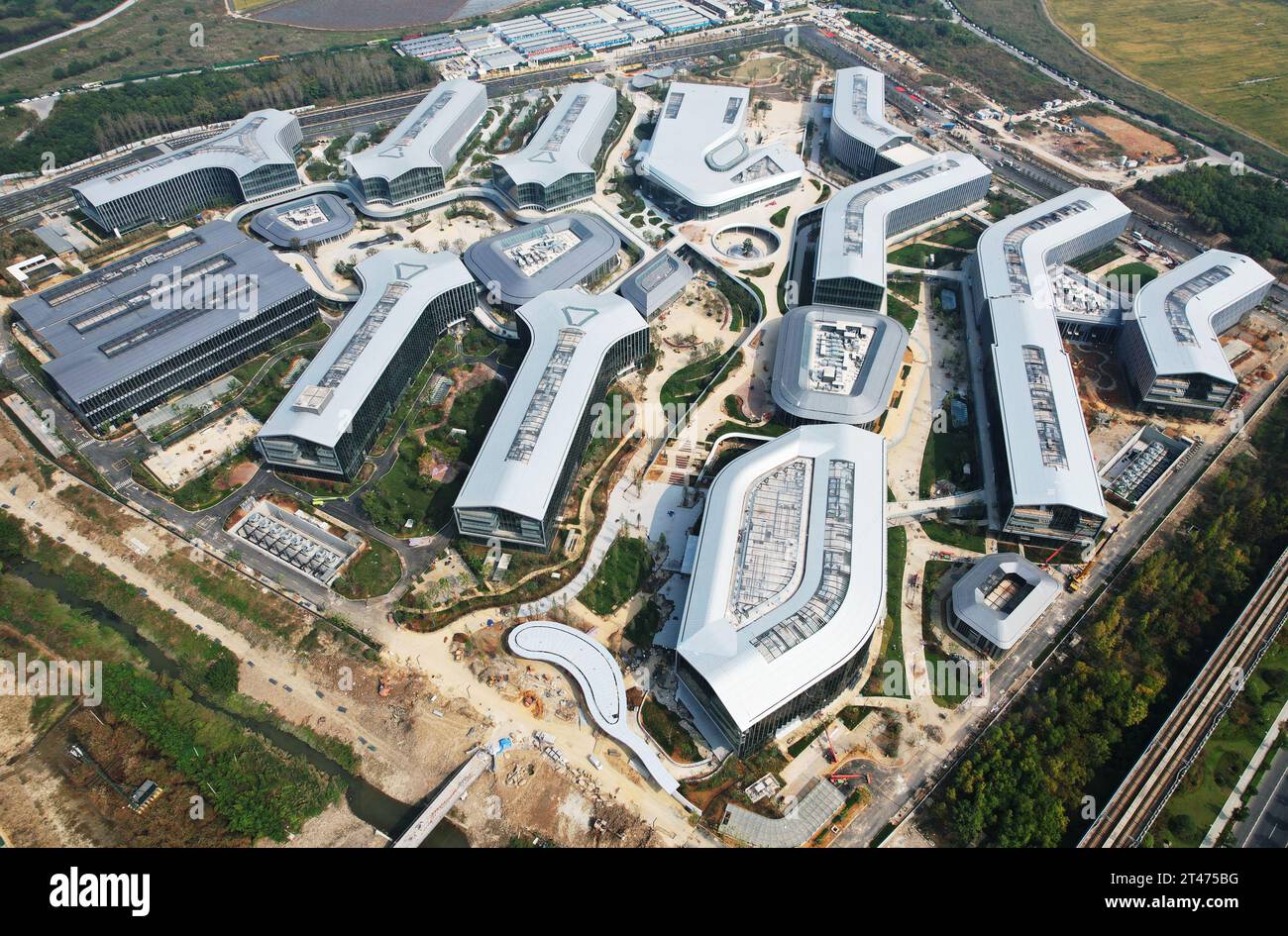 HANGZHOU, CHINA - OCTOBER 29, 2023 - An aerial view of the Alibaba Damo ...