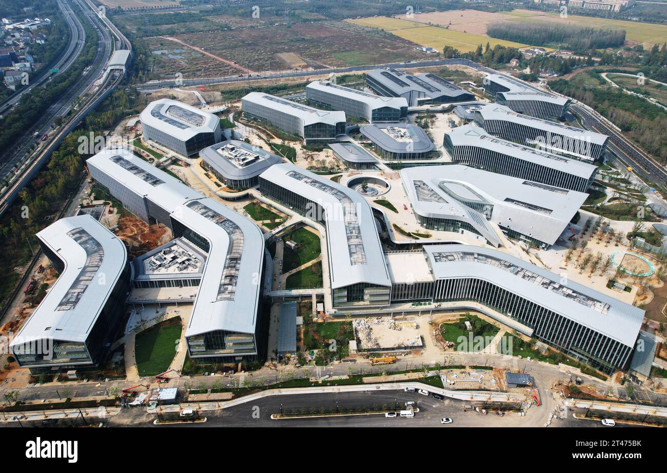 HANGZHOU, CHINA - OCTOBER 29, 2023 - An aerial view of the Alibaba Damo ...