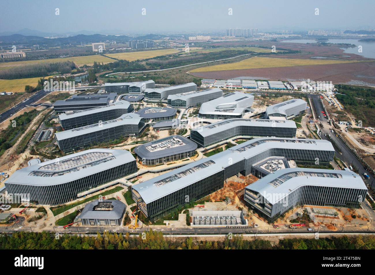 HANGZHOU, CHINA - OCTOBER 29, 2023 - An aerial view of the Alibaba Damo ...