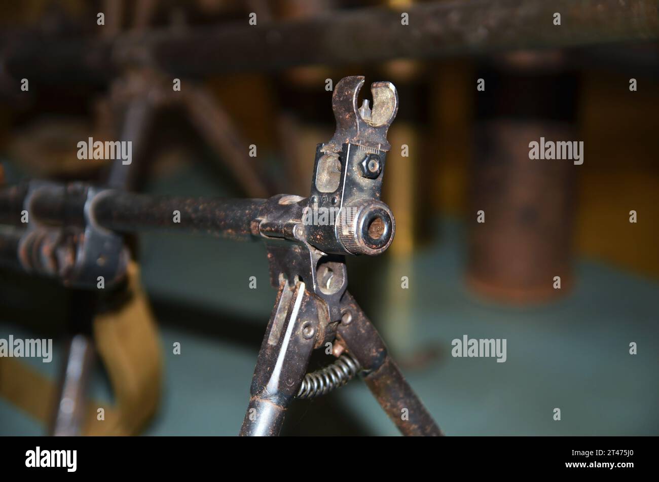 Old retro gun muzzle, Soviet machine gun of the World war II Stock ...