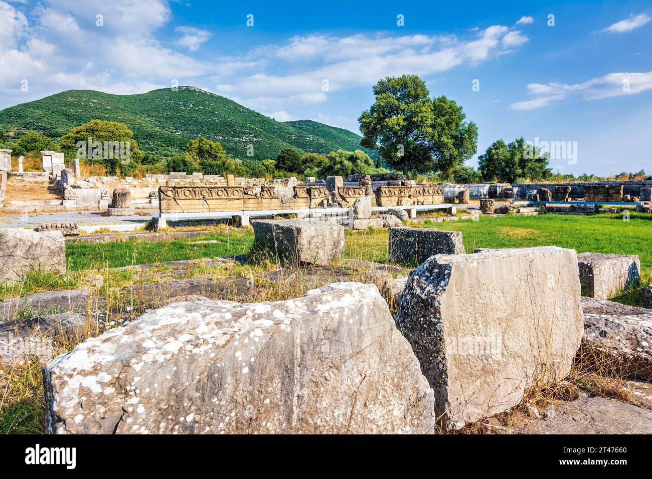 Ruins of the ancient Greek city of Messenia, Peloponnese, Greece ...
