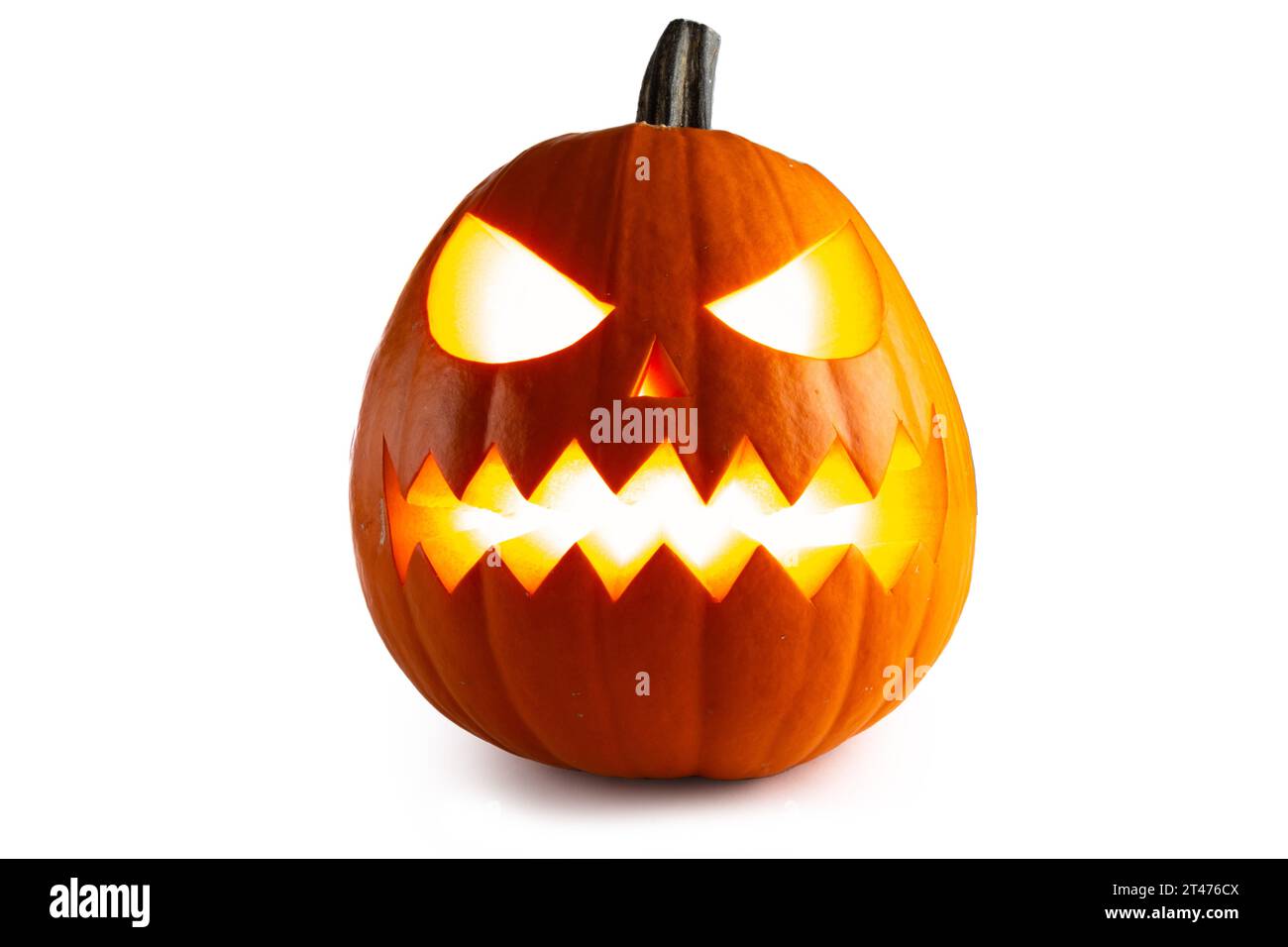 Funny Jack O Lantern halloween pumpkin with candle light inside ...