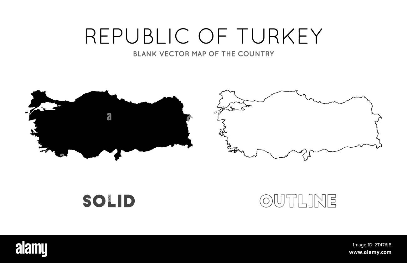 Turkey map. Blank vector map of the Country. Borders of Turkey for your ...