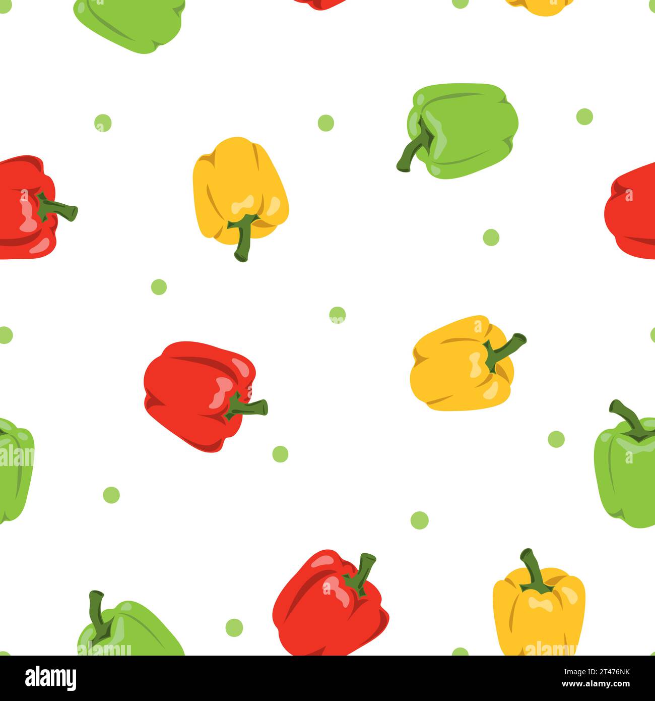 Seamless colorful paprika pepper pattern. Bell peppers vector ...