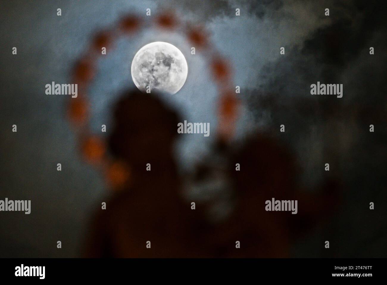 Ivancice, Czech Republic. 28th Oct, 2023. A partial lunar eclipse is ...