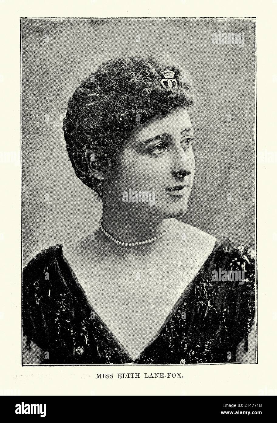 Vintage illustration of after a photograph of Edith Isabella Georgina ...