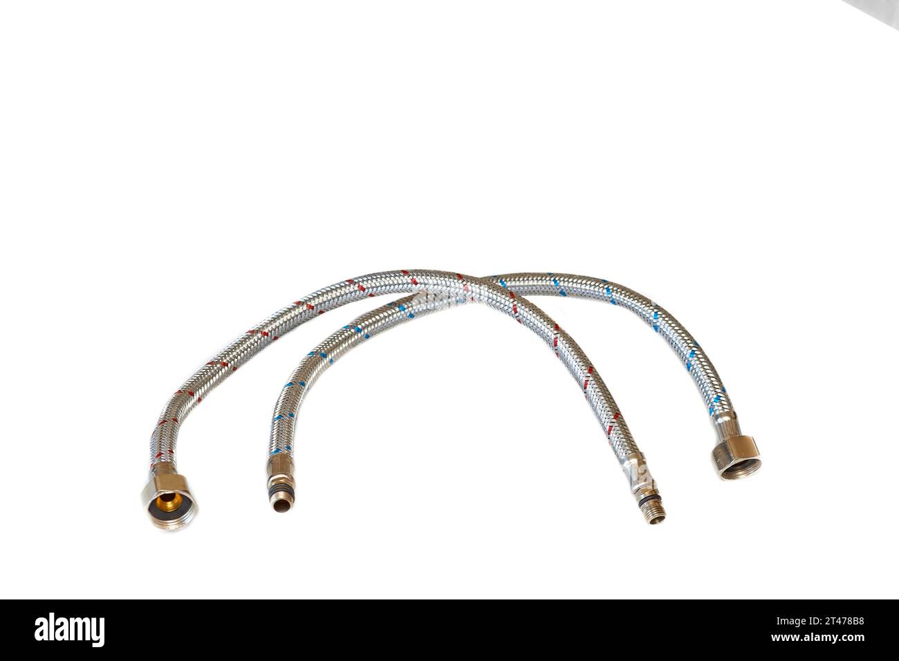 Plumbing. Flexible metal steel faucet hoses, flush mechanism, siphon ...