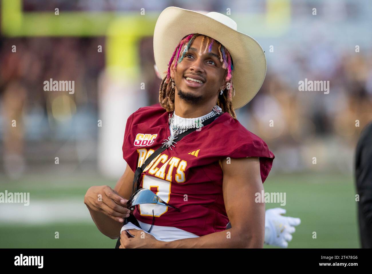 San Marcos, TX, USA. 28th Oct, 2023. Texas State Bobcats wide receiver ...