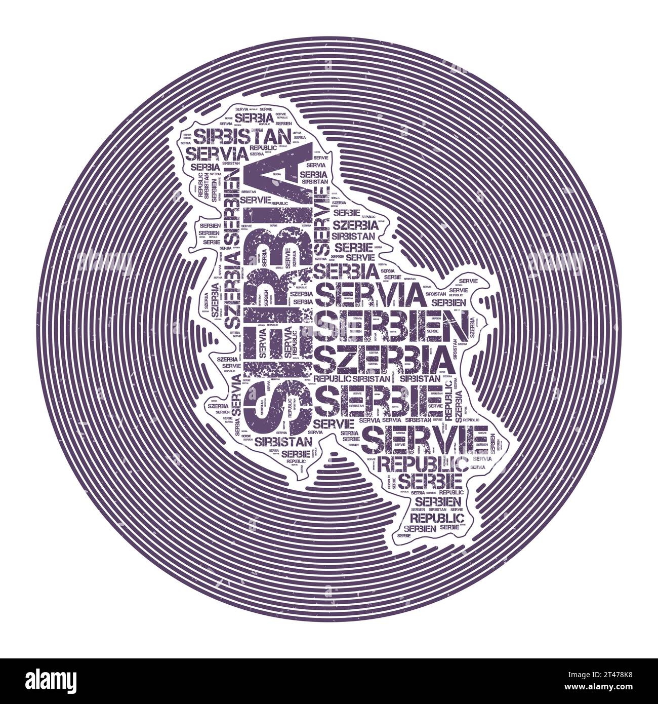 Serbia vector image. Country round logo design. Serbia poster in ...