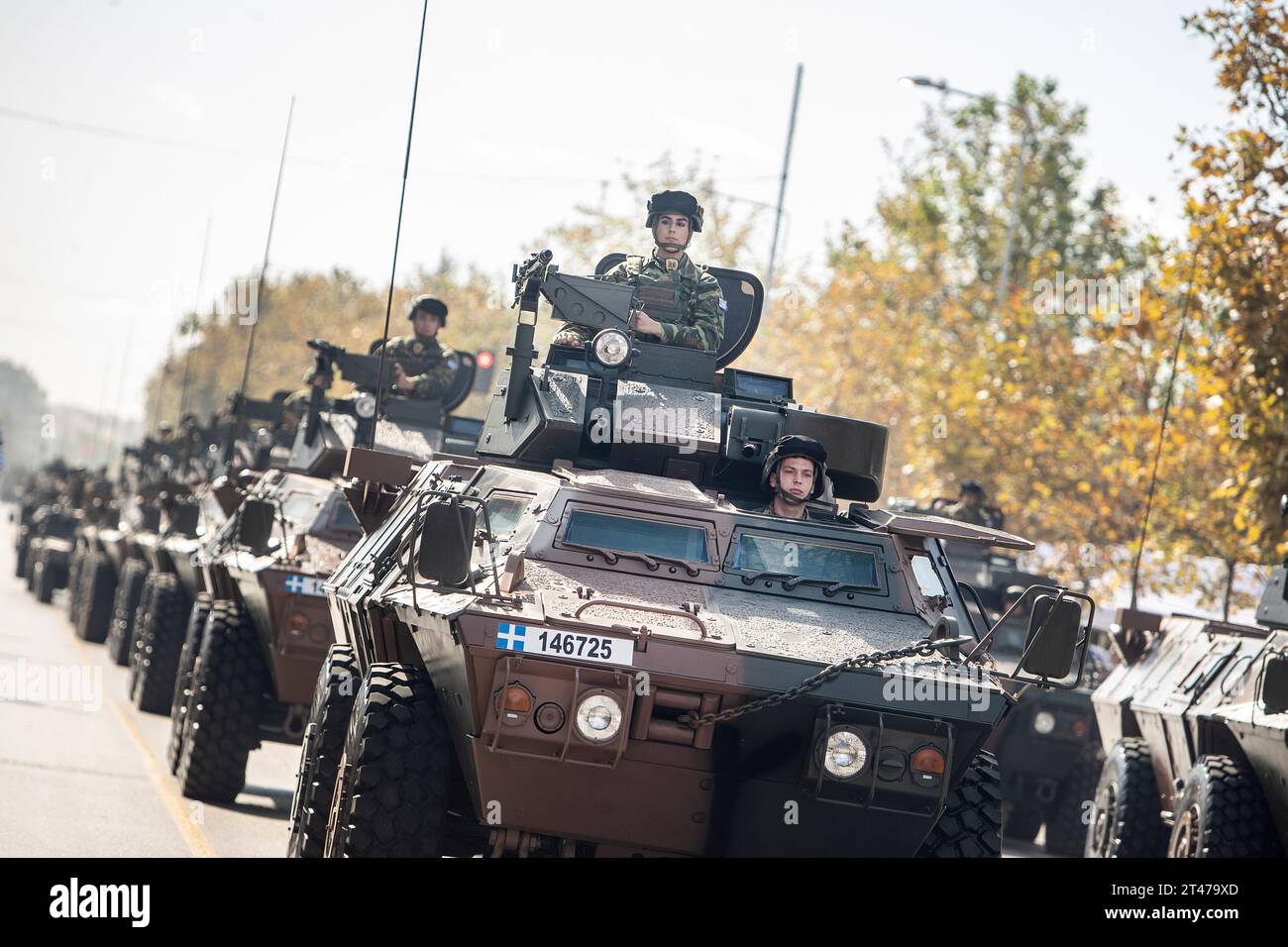 Thessaloniki, Greece. 28th Oct, 2023. Greek Army Armored Vehicles take ...