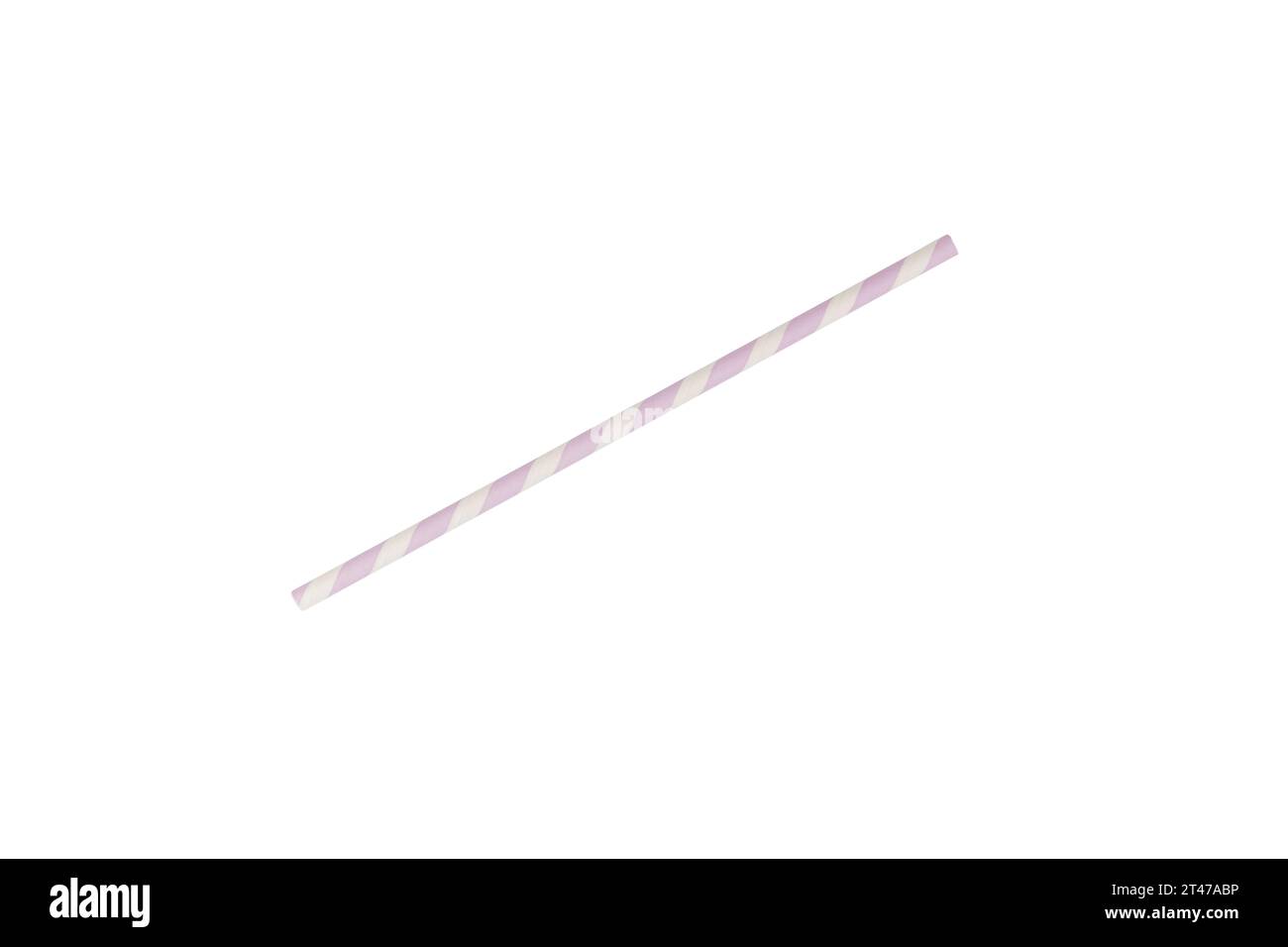 pale lavender striped paper straw isolated on white background Stock ...