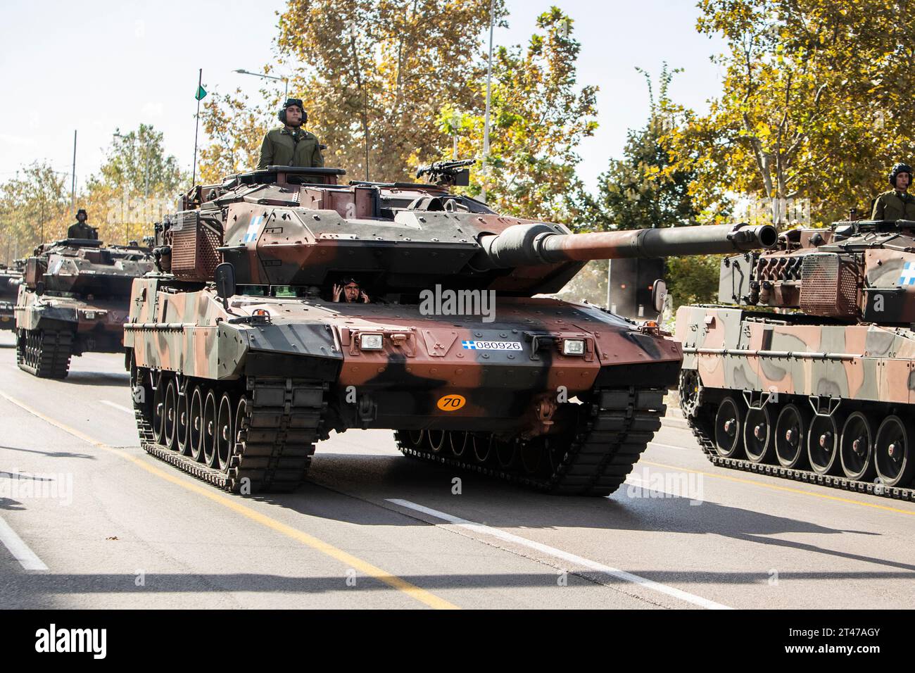Thessaloniki, Greece. 28th Oct, 2023. Greek Army Leopard 2A5 Tanks take ...
