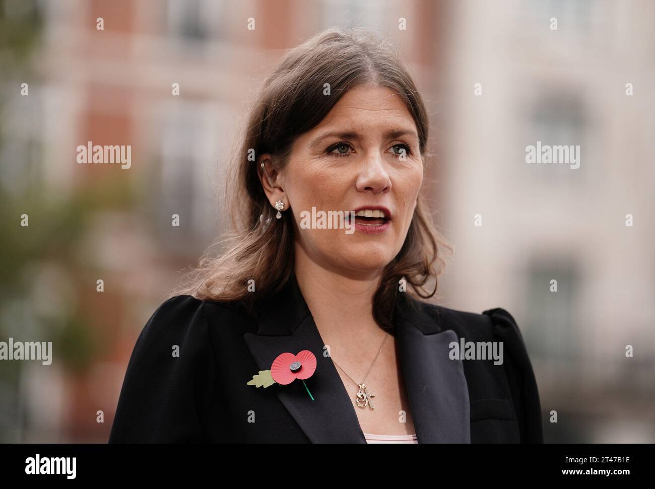 Technology Secretary Michelle Donelan giving an interview outside BBC ...