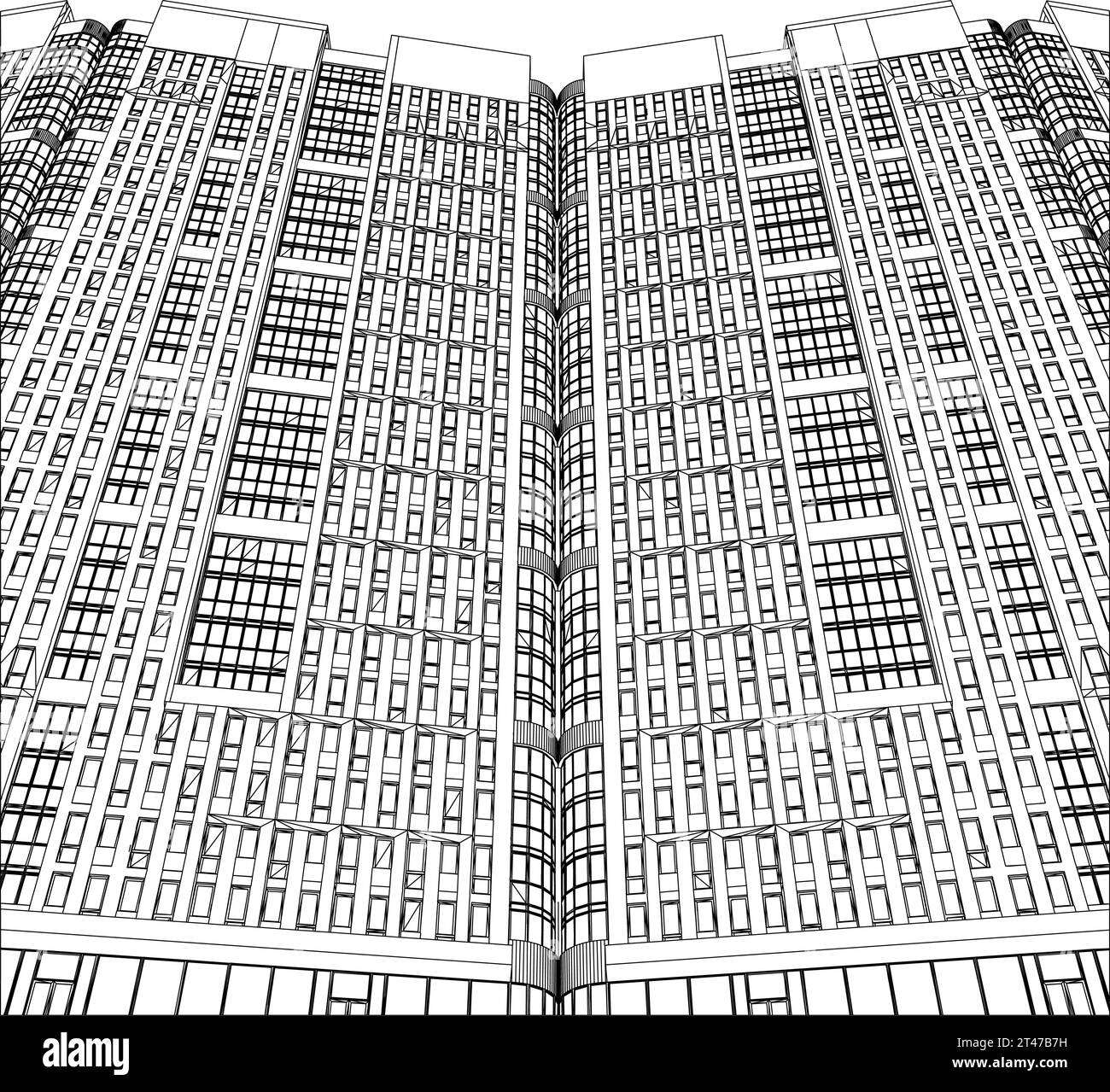 Skyscraper Residential Building Vector. Skyscraper Landscape View ...