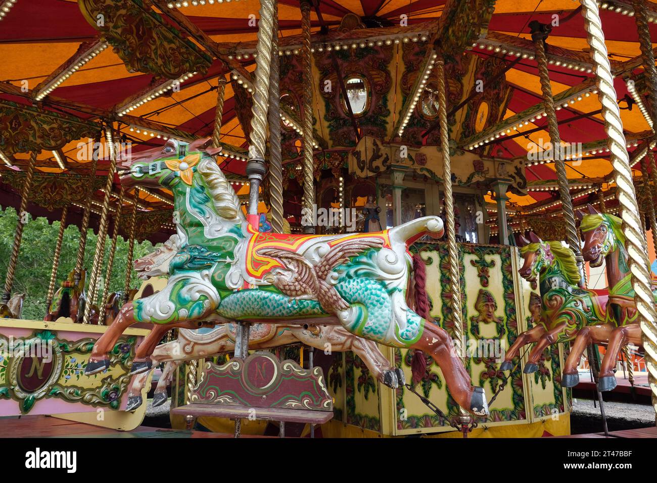 Beamish, living history museum. North east england. Fairground ride ...