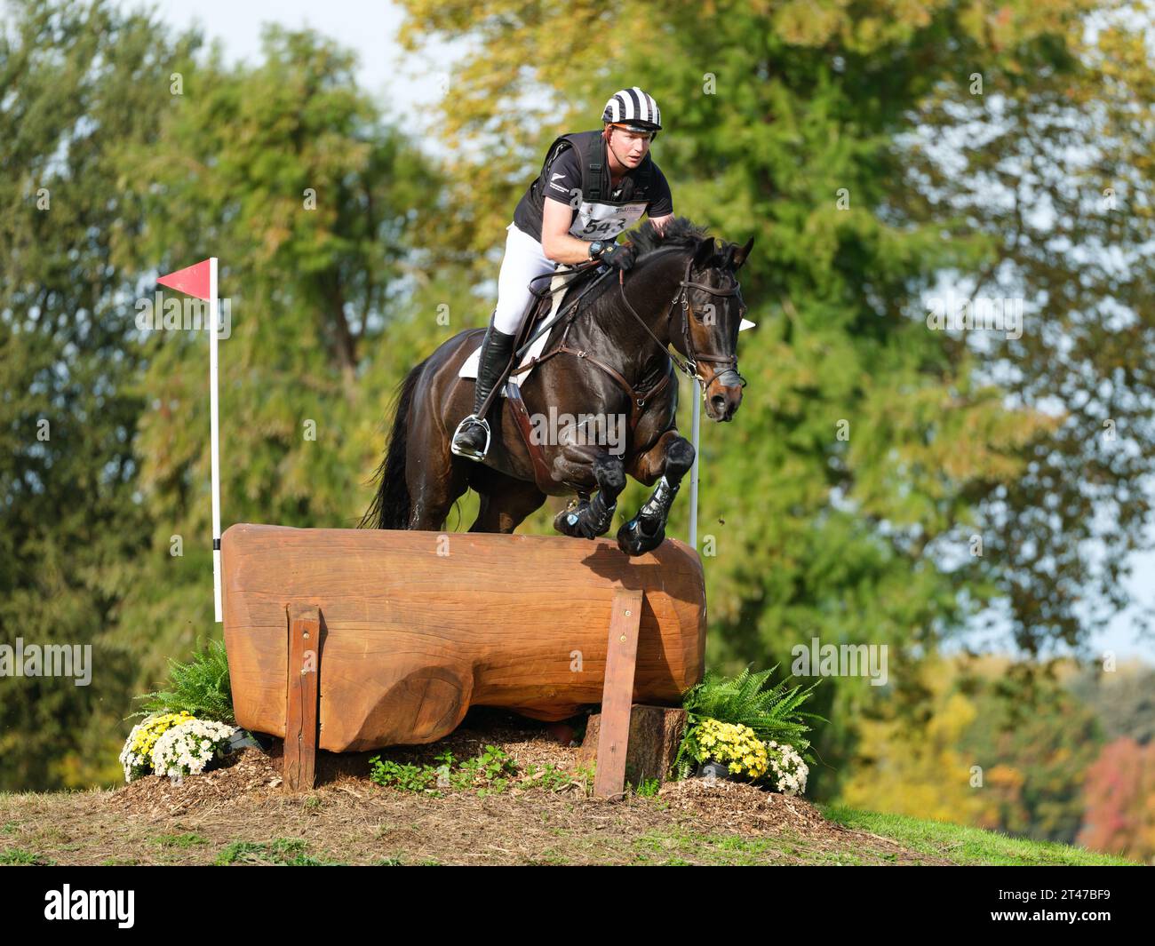 Jesse CAMPBELL of New Zealand with Cooley Lafitte during the cross ...