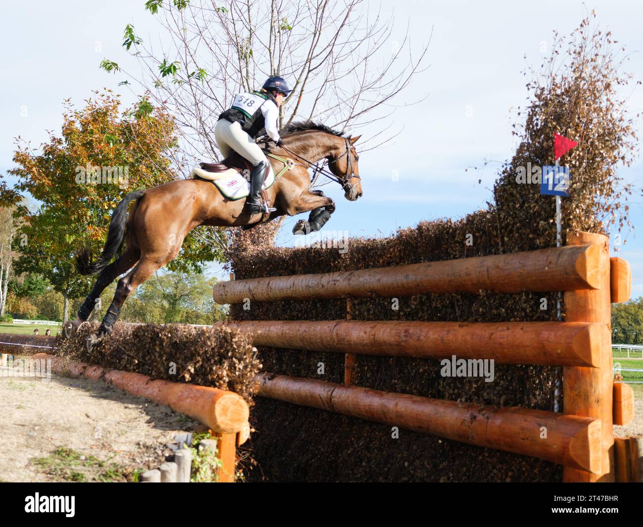 Pippa FUNNELL of Great Britain with Billy Walk On during the cross ...
