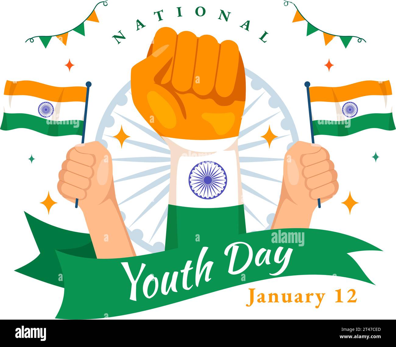 Happy International Youth Day of India Vector Illustration with Indian ...