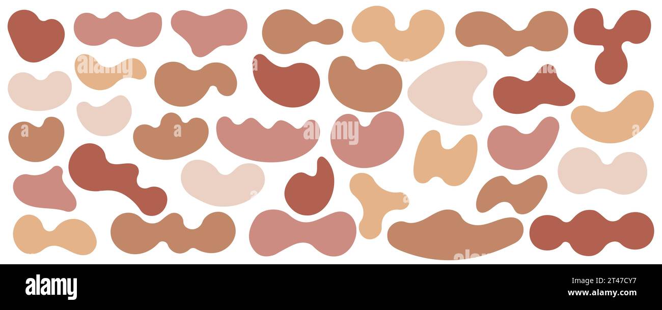 Organic abstract shapes. Liquid organic amoeba blobs. Random earth ...