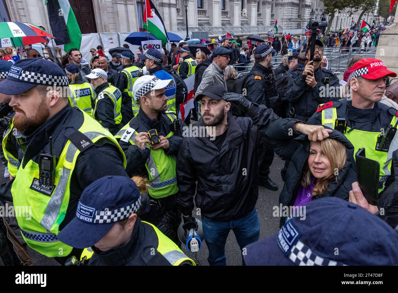 London, UK. 28th October, 2023. Activists from right-wing Turning Point ...