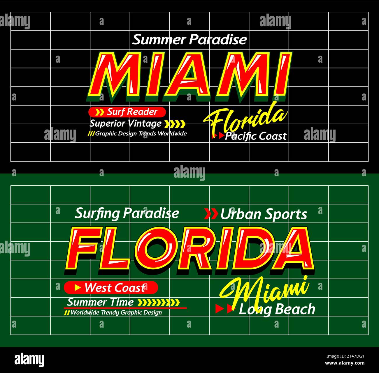 Florida Miami urban modern sports typeface superior vintage, typography ...
