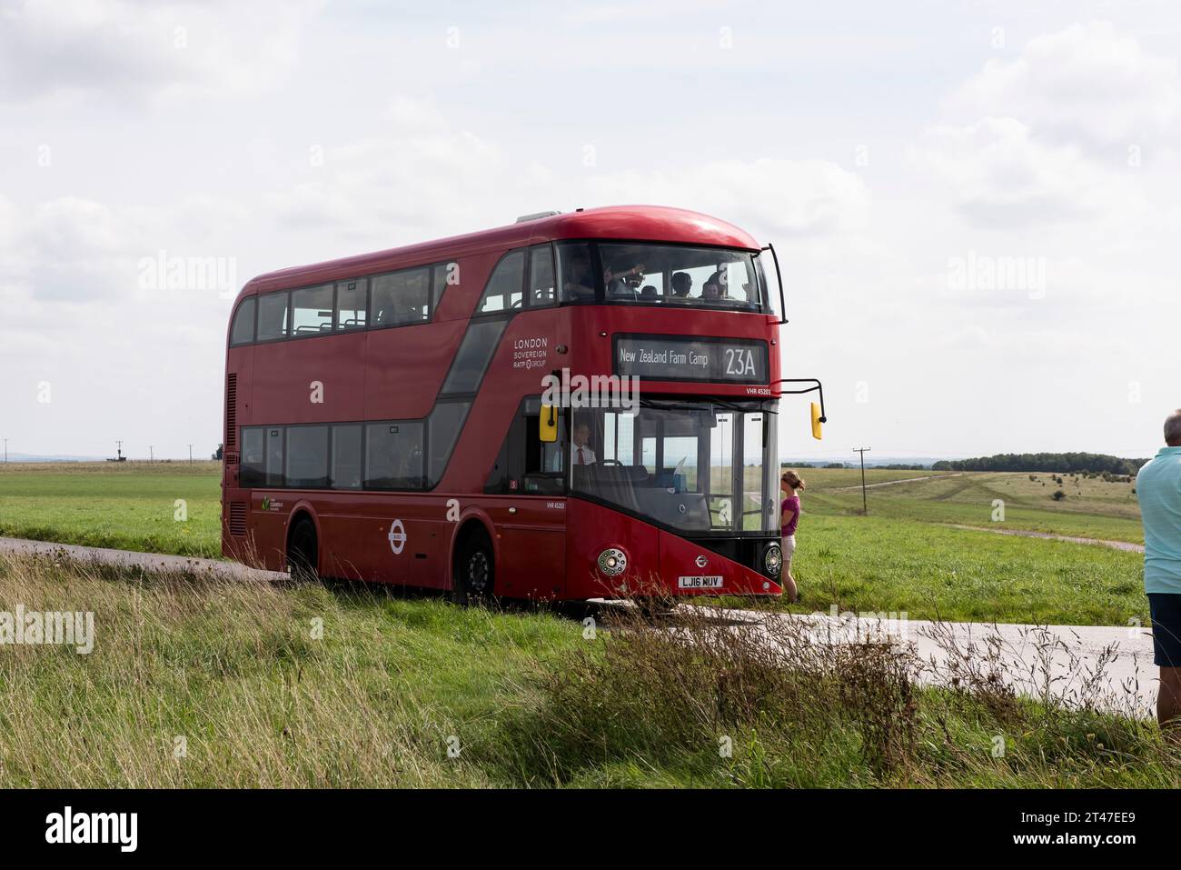 Imberbus 2017, classic bus service on Salisbury plain Stock Photo - Alamy