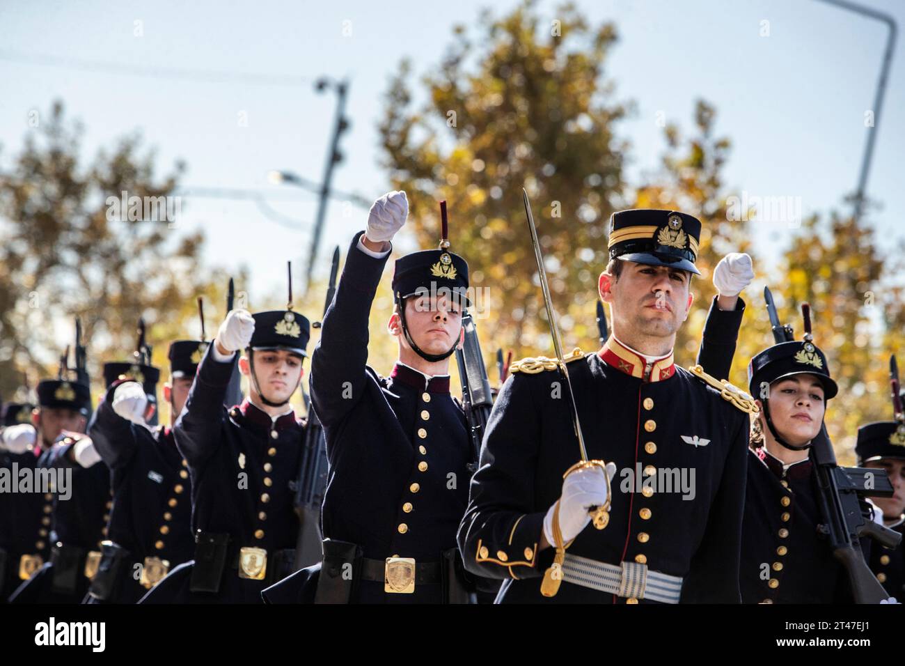 Thessaloniki, Greece. 28th Oct, 2023. Greek Army cadets take part in a ...