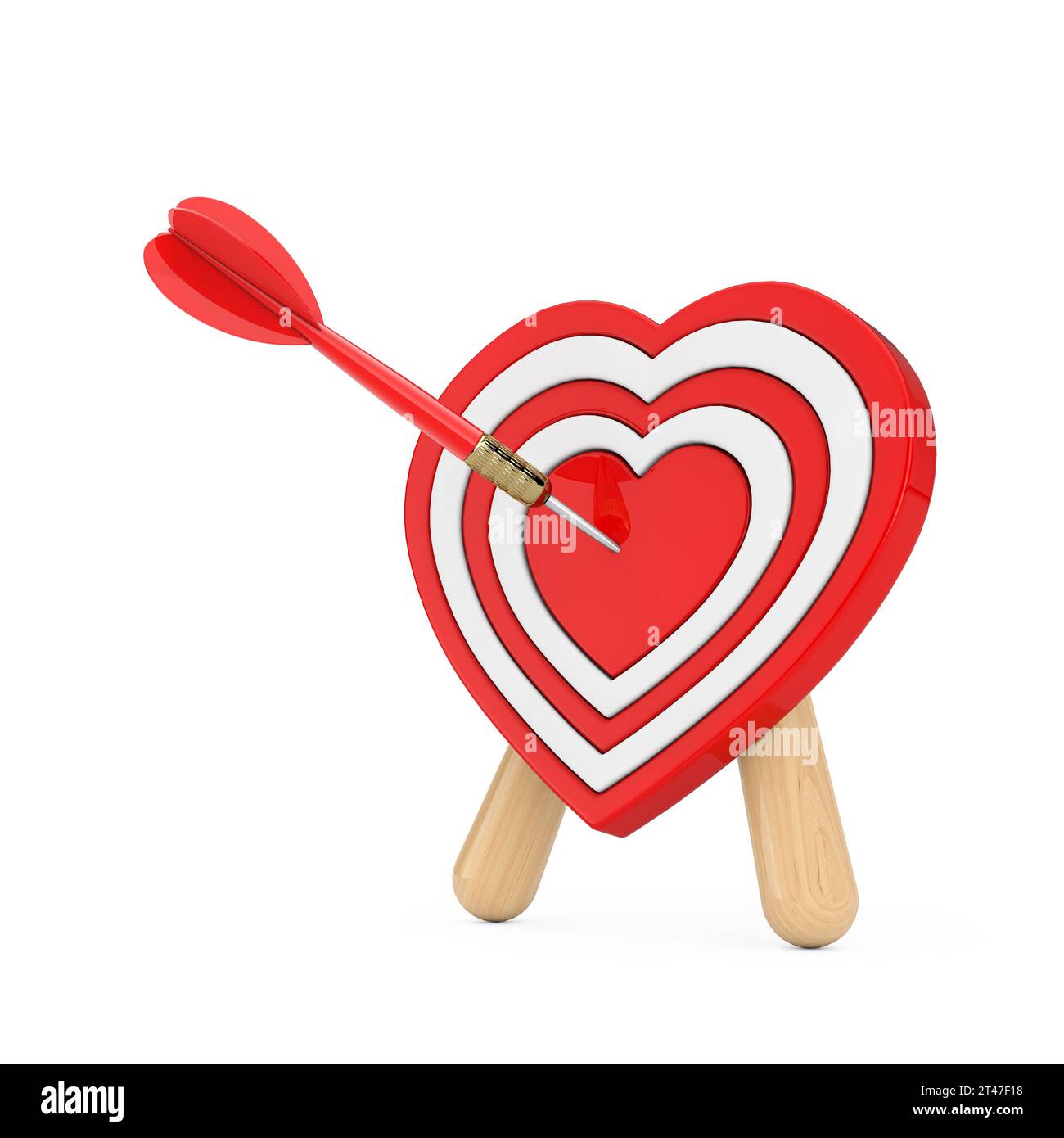 Love Concept. Archery Target in Shape of Heart with Dart in Center on a ...